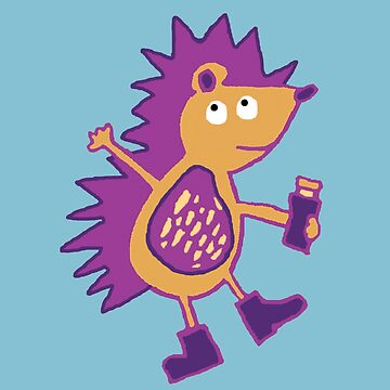 "Cheeky Hedgehog Rocking With A Water Bottle And Wellies" Poster for ...