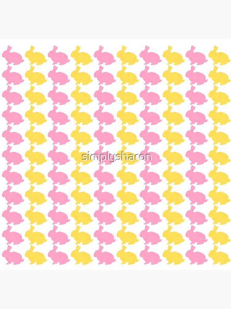 "Light pink and yellow bunny rabbit pattern" Sticker for Sale by ...