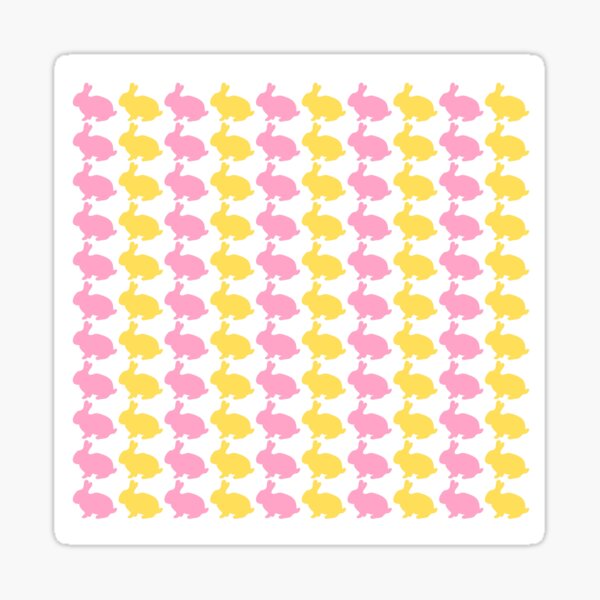 "Light pink and yellow bunny rabbit pattern" Sticker for Sale by ...
