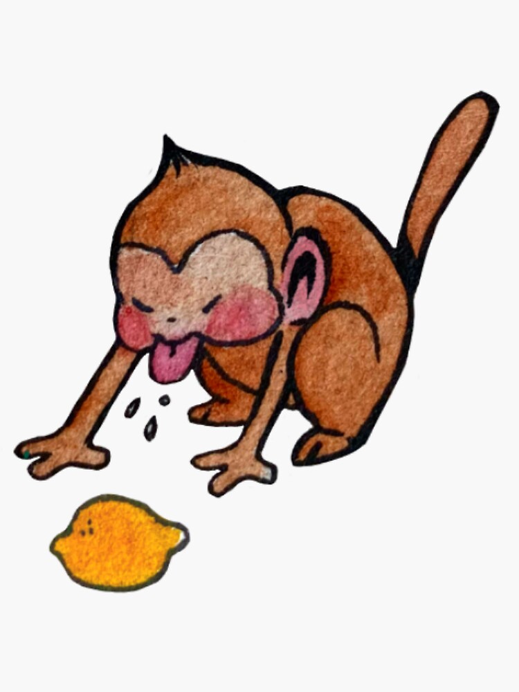 "Lemon Monkey" Sticker for Sale by annalaura-art | Redbubble