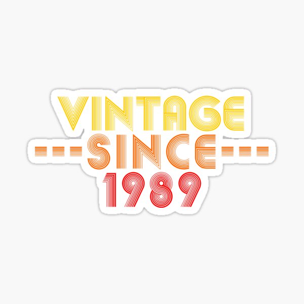 "VINTAGE 1989" Sticker for Sale by equiliser | Redbubble