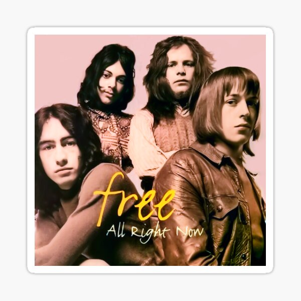 "Free All Right Now Band Poster" Sticker by NinaJG007 | Redbubble