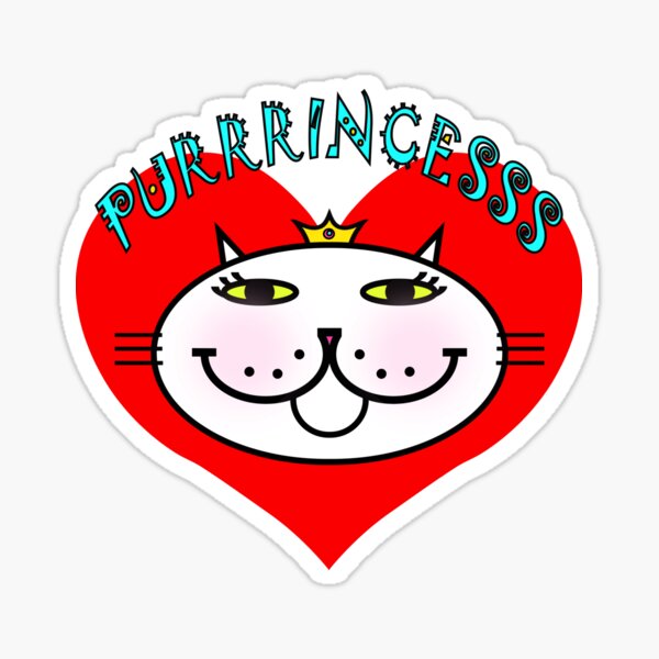 "PURRRincesss - rosy cheeks" Sticker for Sale by RawSunArt | Redbubble