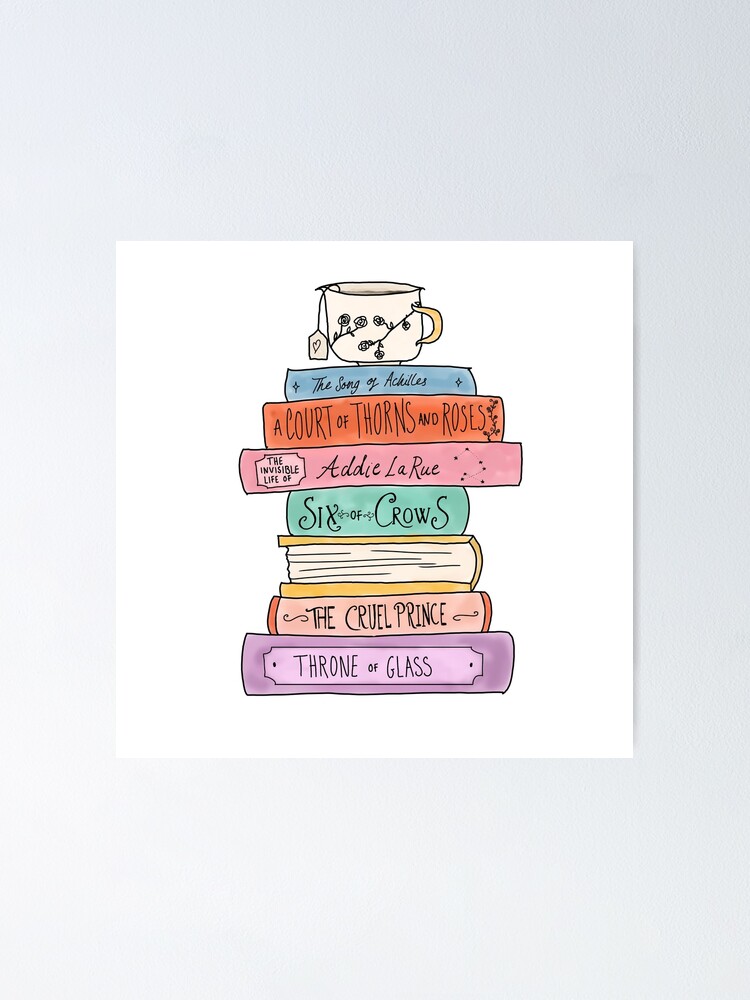 "YA fantasy book stack" Poster for Sale by bookloversclub | Redbubble