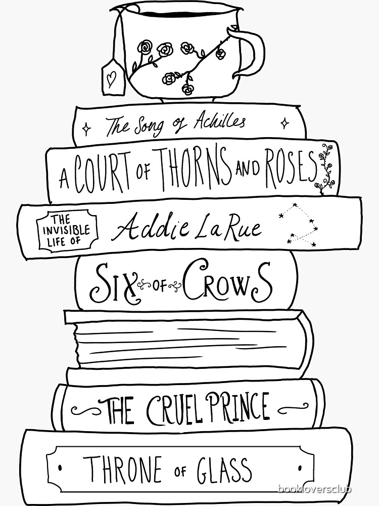 "YA fantasy book stack" Sticker for Sale by bookloversclub | Redbubble