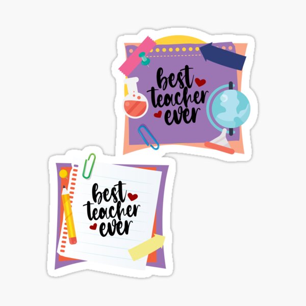 "Best Teacher Ever Sticker Set #2" Sticker for Sale by Treasurekey ...
