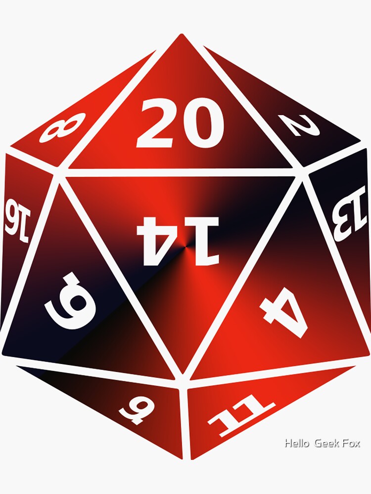 "D20 Red/Black" Sticker for Sale by FelixTurtle | Redbubble