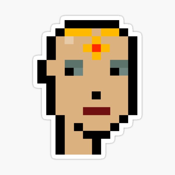 "Cryptopunk female" Sticker for Sale by AuroraPixel | Redbubble