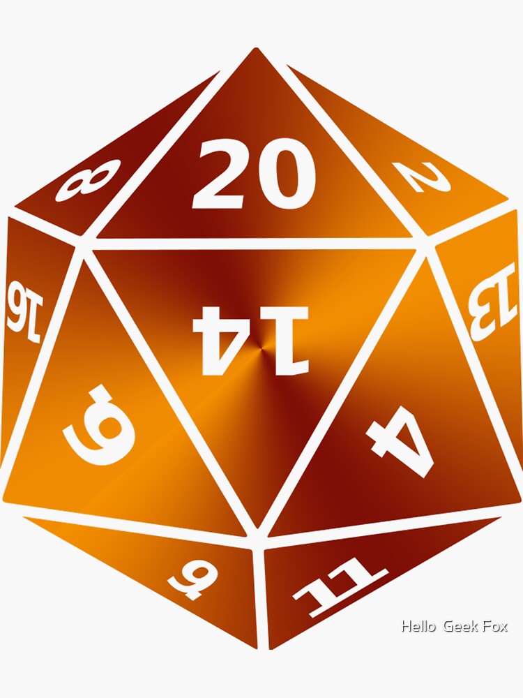 "D20 Red/Orange" Sticker for Sale by FelixTurtle | Redbubble