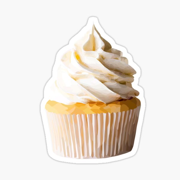 "Lilac Vanilla Cupcake Illustration" Sticker by SkyOfStickers | Redbubble