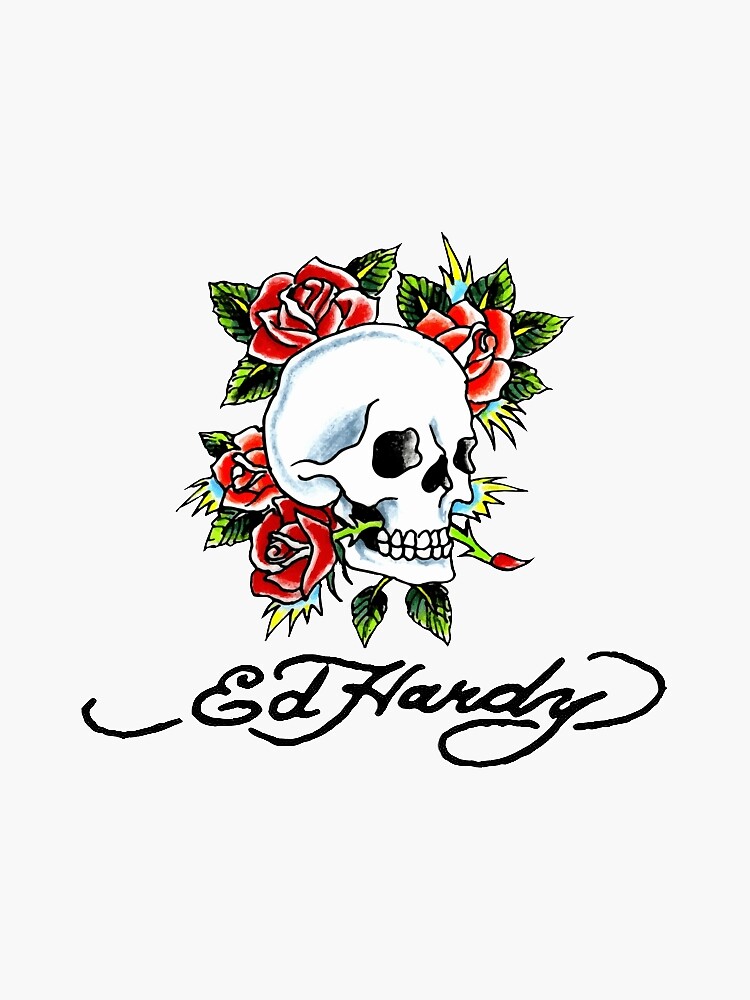 "Ed Hardy Logo" Sticker for Sale by superlunaries | Redbubble