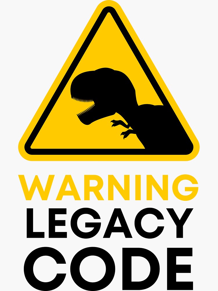 "WARNING LEGACY CODE - PROGRAMMING - CODE - FUNNY NERD" Sticker for ...