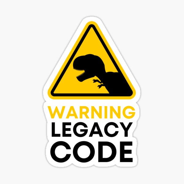 "WARNING LEGACY CODE - PROGRAMMING - CODE - FUNNY NERD" Sticker for ...