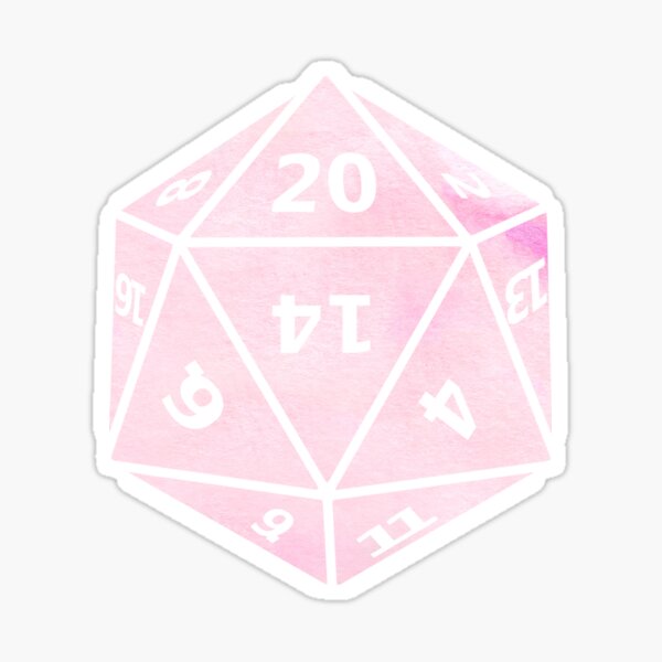 "D20 - Pastel Pink" Sticker for Sale by FelixTurtle | Redbubble