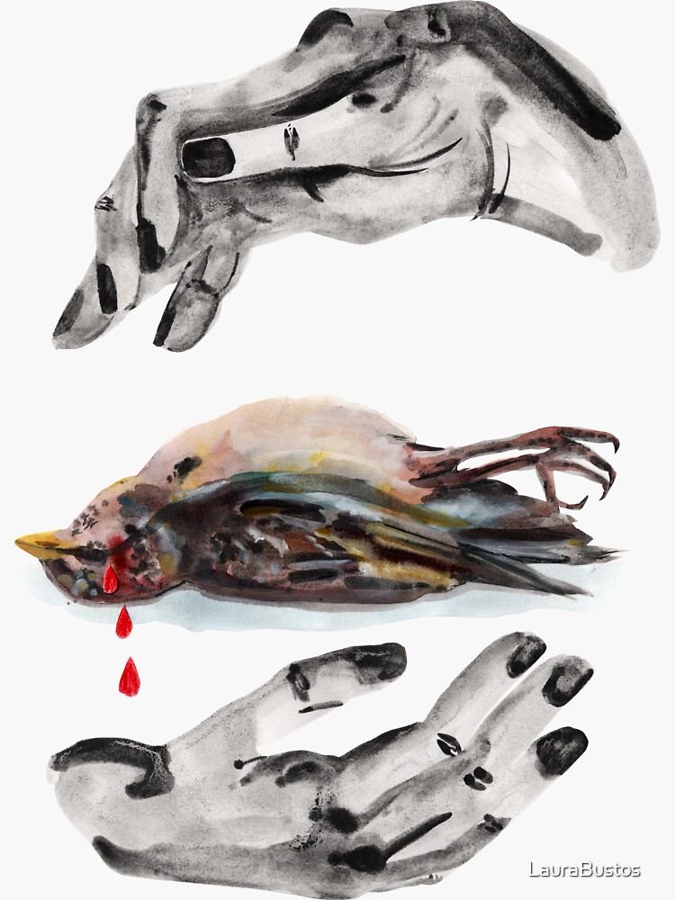 "Crying bird" Sticker for Sale by LauraBustos | Redbubble