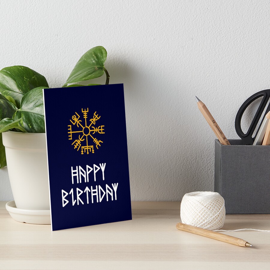 "Happy Birthday Viking Runes " Art Print for Sale by neon-light | Redbubble