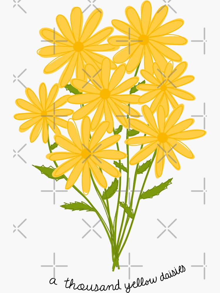 "Yellow Daisies" Sticker for Sale by Alypereira21 | Redbubble