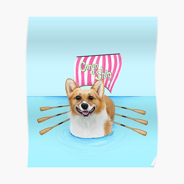 "Funny Corgi (Corgo) Ship Meme Design" Poster for Sale by Blobertinka ...