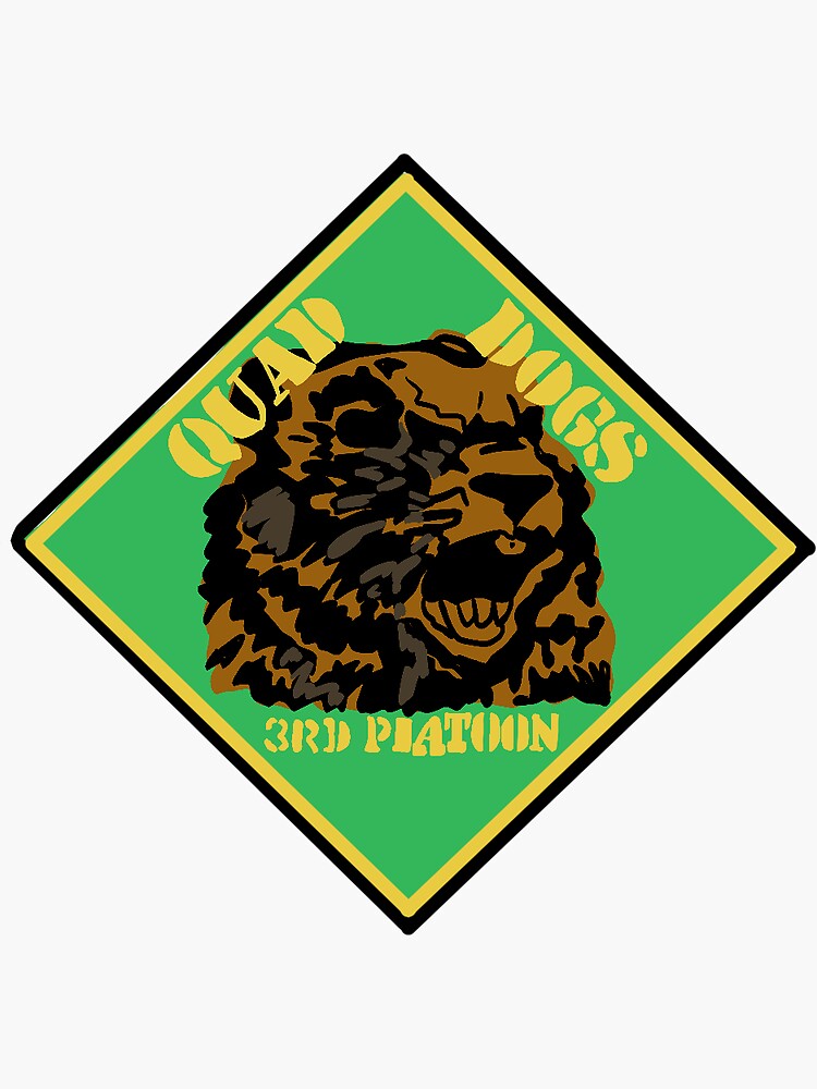 "3rd platoon quad dogs " Sticker by DigitallyJen | Redbubble