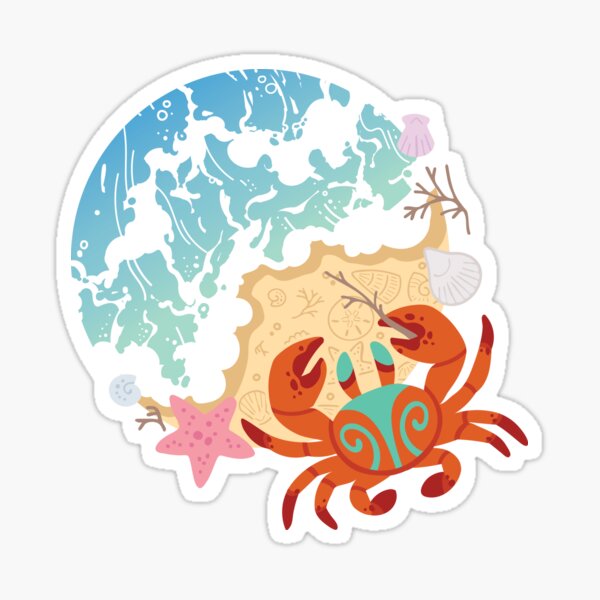 "Oceanside Crab" Sticker by artskls | Redbubble