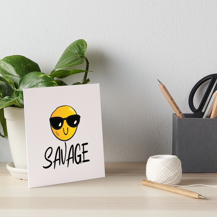 "Savage Emoji" Art Board Print for Sale by MrsPeterson2021 | Redbubble