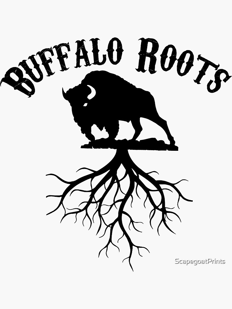 "Copy of Buffalo Roots with text black" Sticker for Sale by ...