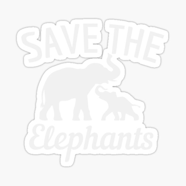 "Anti Poaching Save The Elephants Silhouette Cute G" Sticker by ...