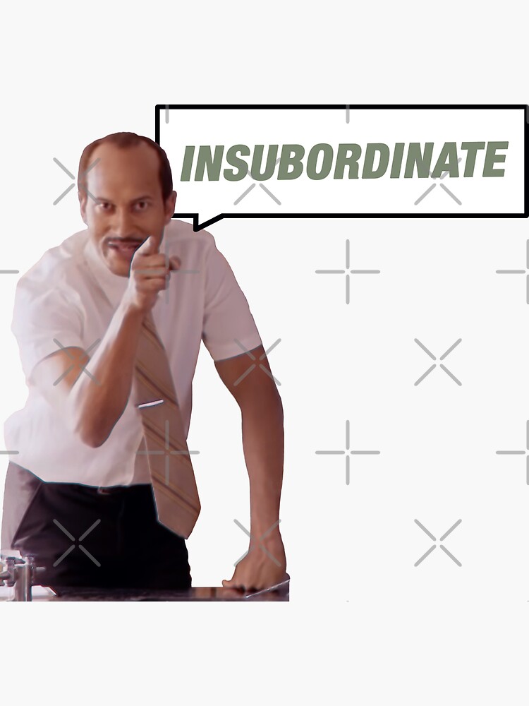 "INSUBORDINATE (ALL CAPS)" Sticker for Sale by arnoldkim | Redbubble