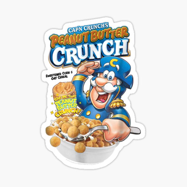 "Cap'n Crunch Distressed Peanutss Butterss Crunch" Sticker for Sale by ...
