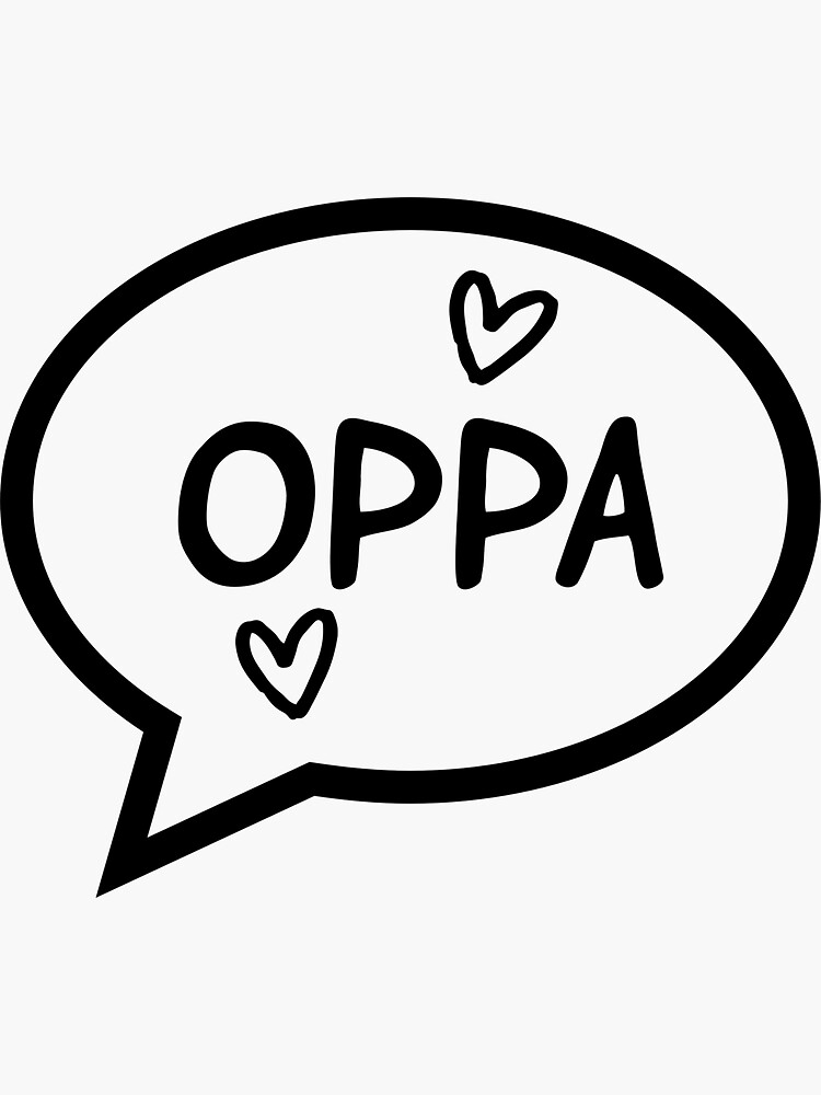 "Oppa" Sticker for Sale by Shadow-Cats | Redbubble