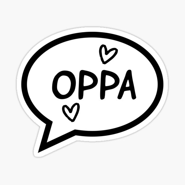 "Oppa" Sticker for Sale by Shadow-Cats | Redbubble