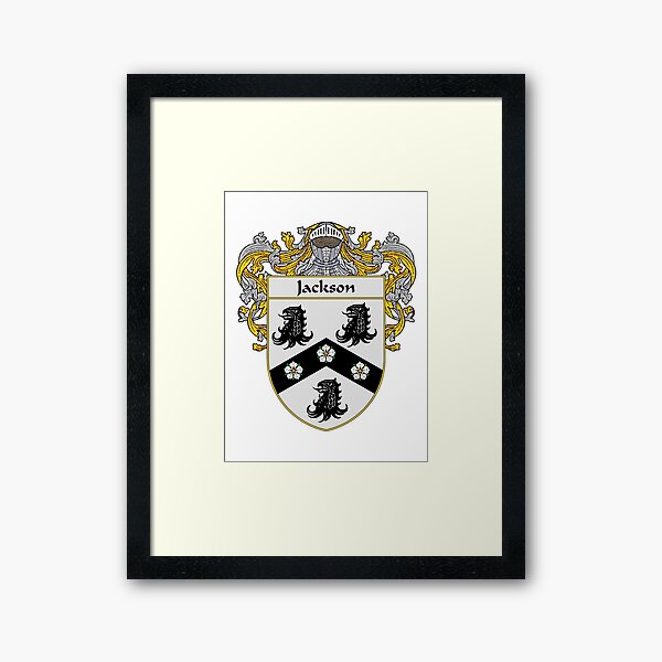 "Jackson Coat of Arms/Family Crest" Framed Art Print for Sale by ...