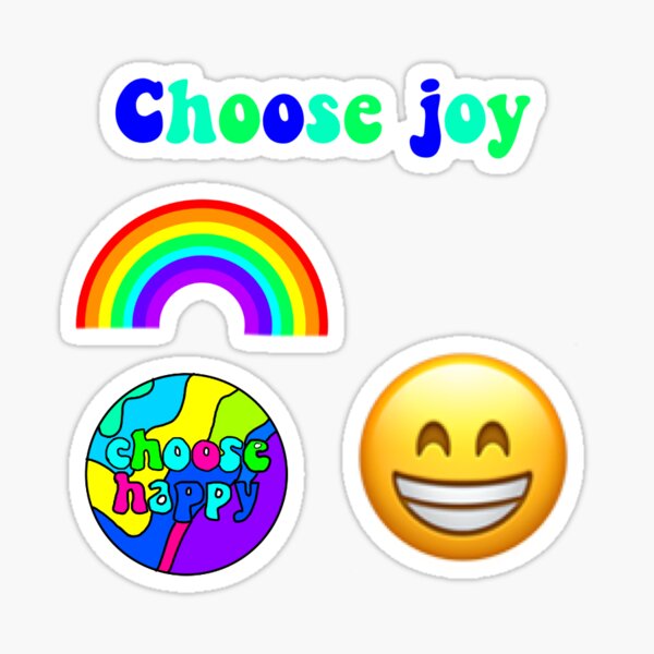 "Choose Joy Sticker Pack" Sticker by positivecoolcat | Redbubble