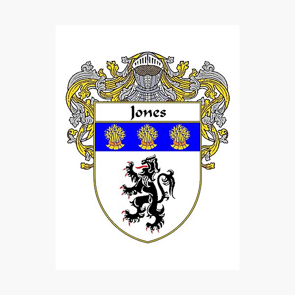 "Jones Welsh Coat of Arms/Family Crest" Photographic Print for Sale by ...