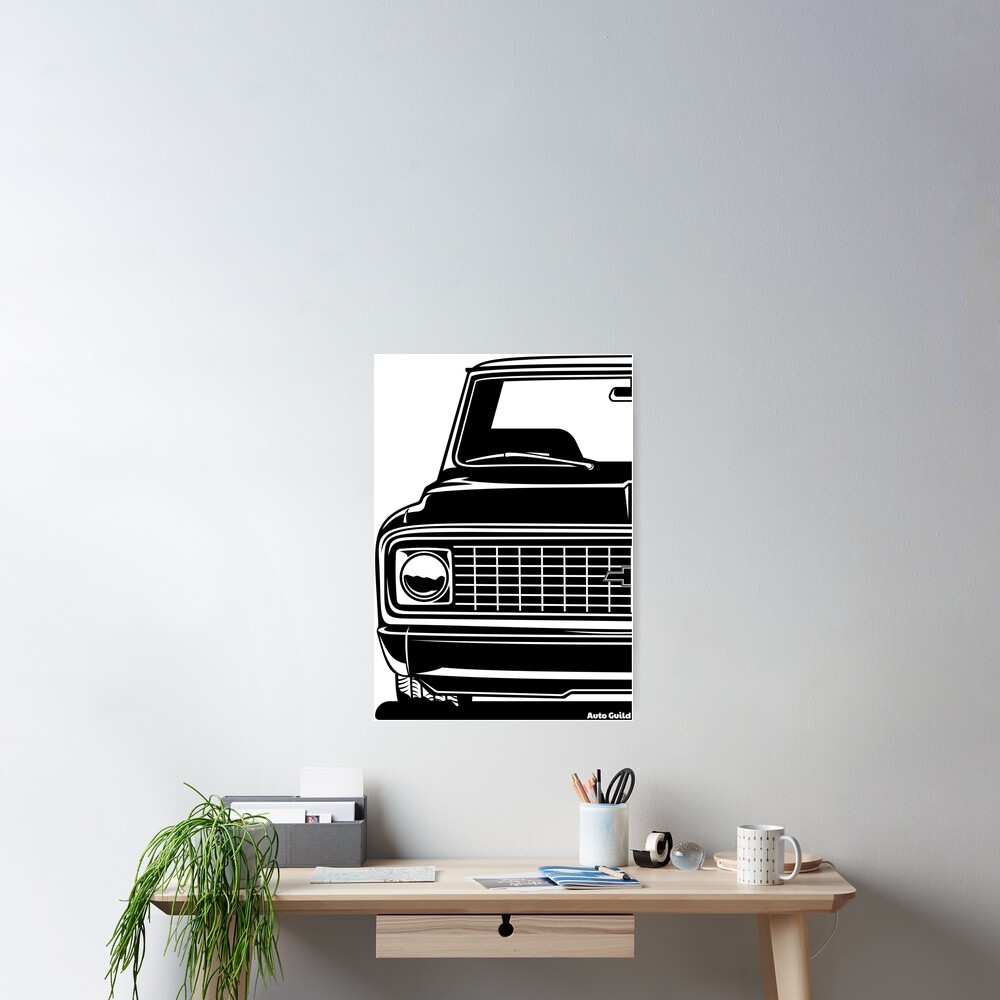 "2nd Gen C10 Chevy Pickup" Poster for Sale by AutoGuild | Redbubble