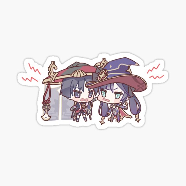 "Genshin Impact Chibi Mona and Scaramouche " Sticker for Sale by ...