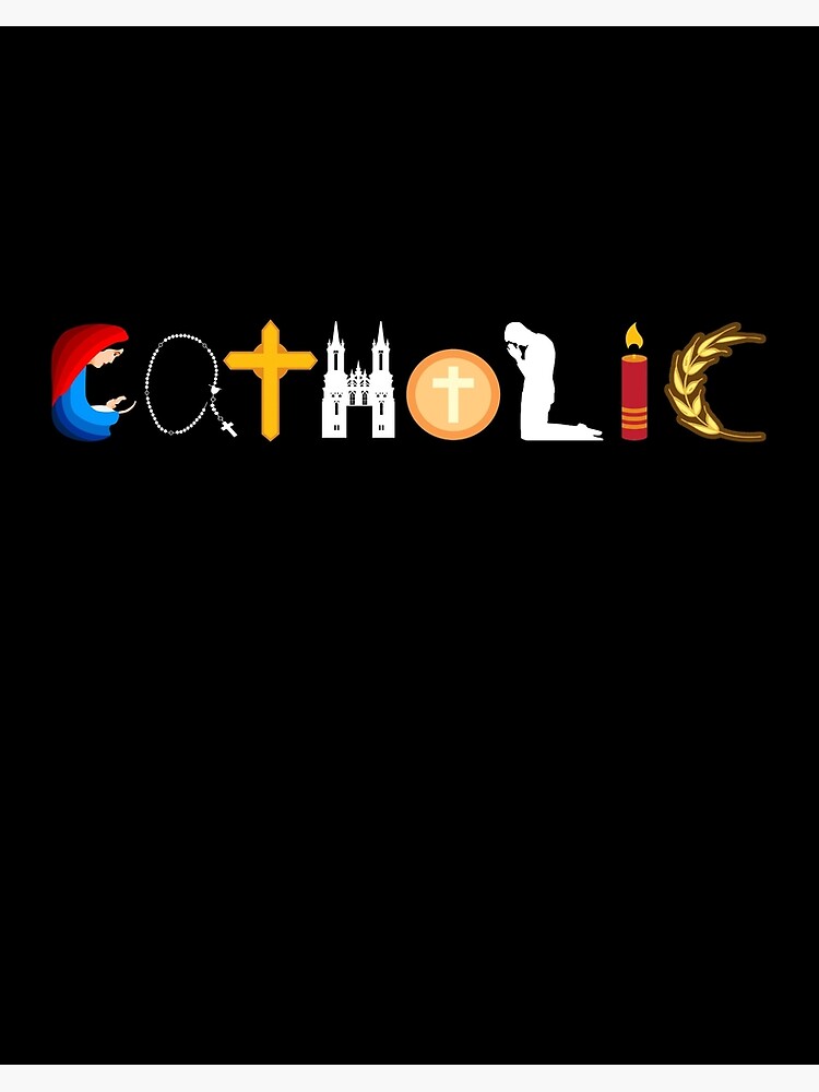 "Catholic word in Images Symbols" Art Board Print for Sale by ...