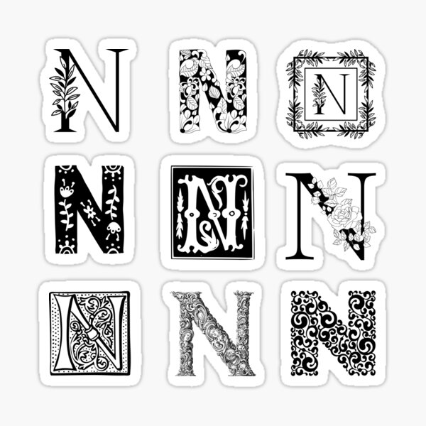 "Letter N Sticker Pack" Sticker by M-Artie | Redbubble
