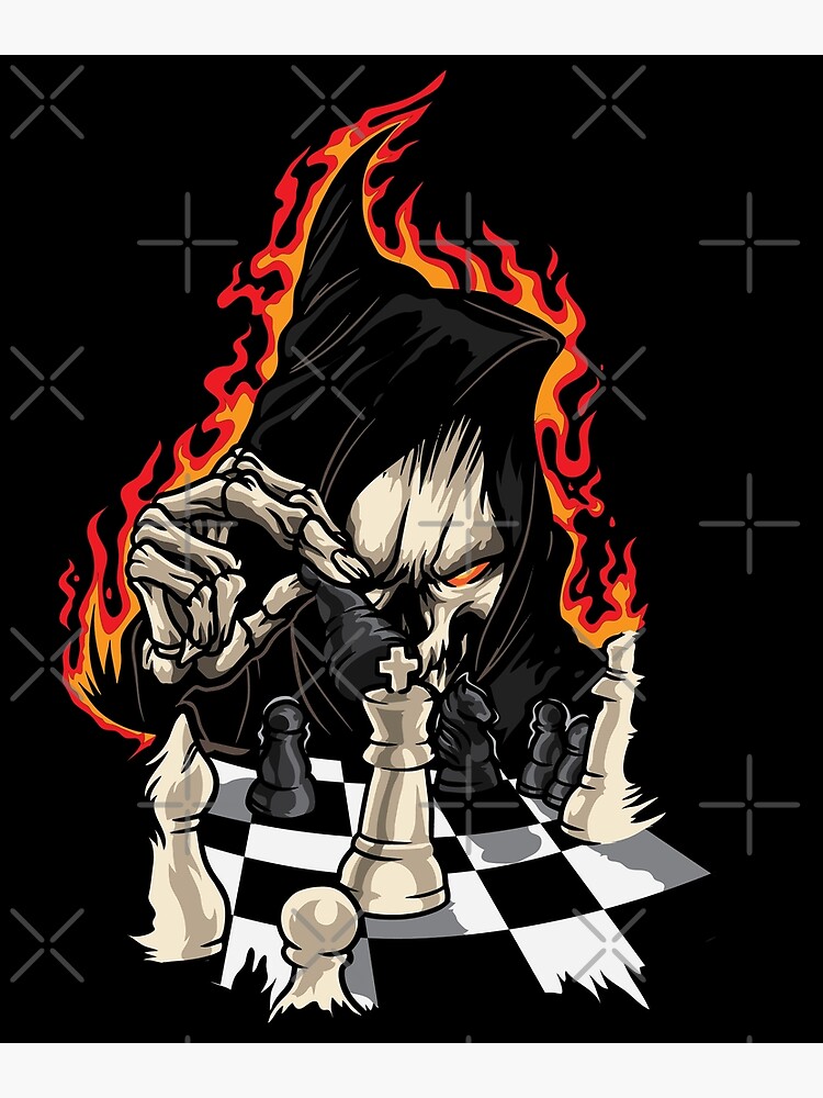 "Grim Reaper Makes The Last Move - Chess Figures" Poster by anziehend ...