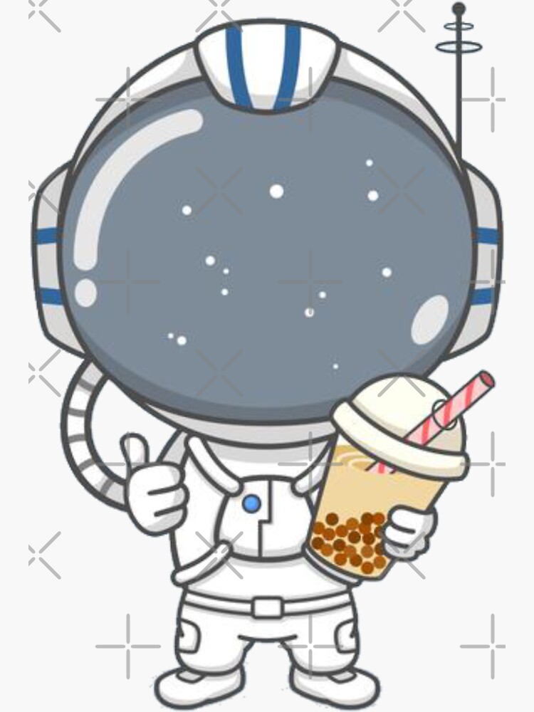 " SPACE BOBA TEA" Sticker by ZghoulStore | Redbubble