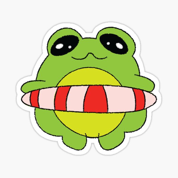 "Innertube Frog" Sticker for Sale by Retrogirlsstuff | Redbubble