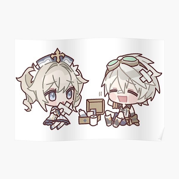 "Genshin Impact Chibi Barbara and Bennett " Poster for Sale by ...