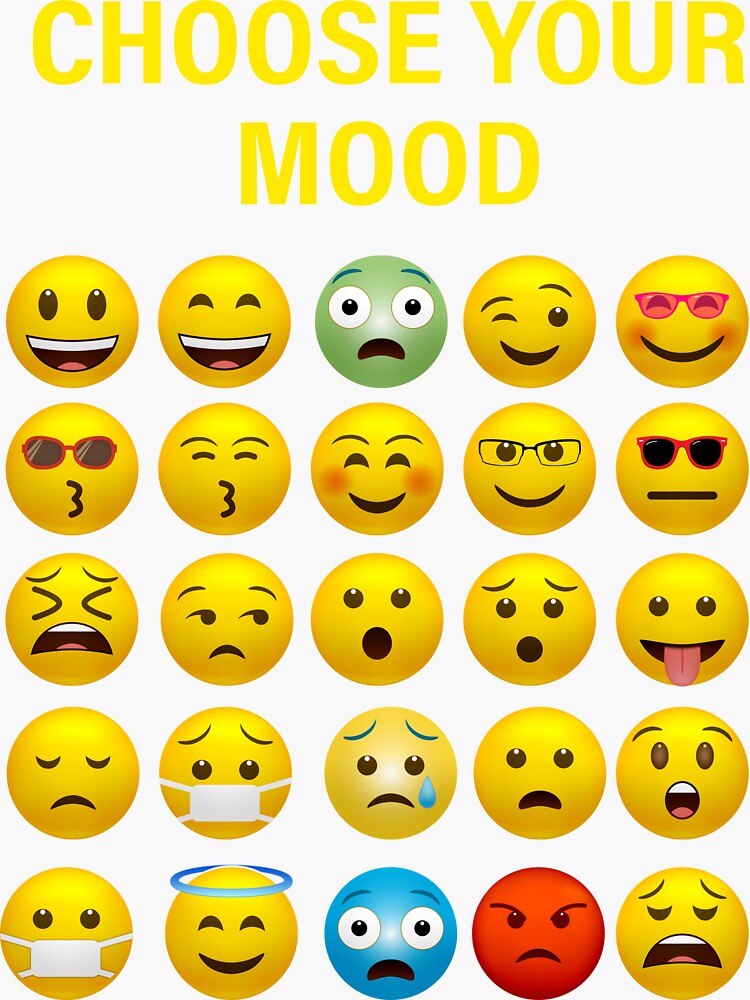 "CHOOSE YOUR MOOD" Sticker for Sale by 30-Merch | Redbubble