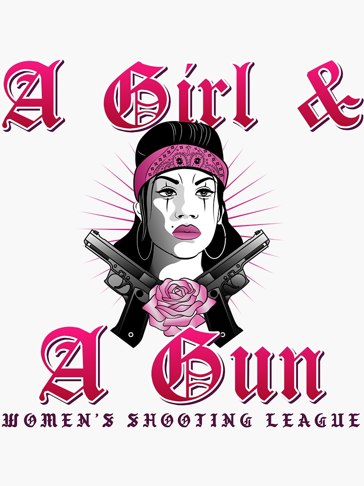 "Girl & A Gun" Sticker for Sale by miked2333 | Redbubble