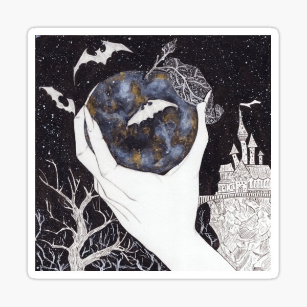 "Full Moon Rites" Sticker for Sale by paintingbetween | Redbubble