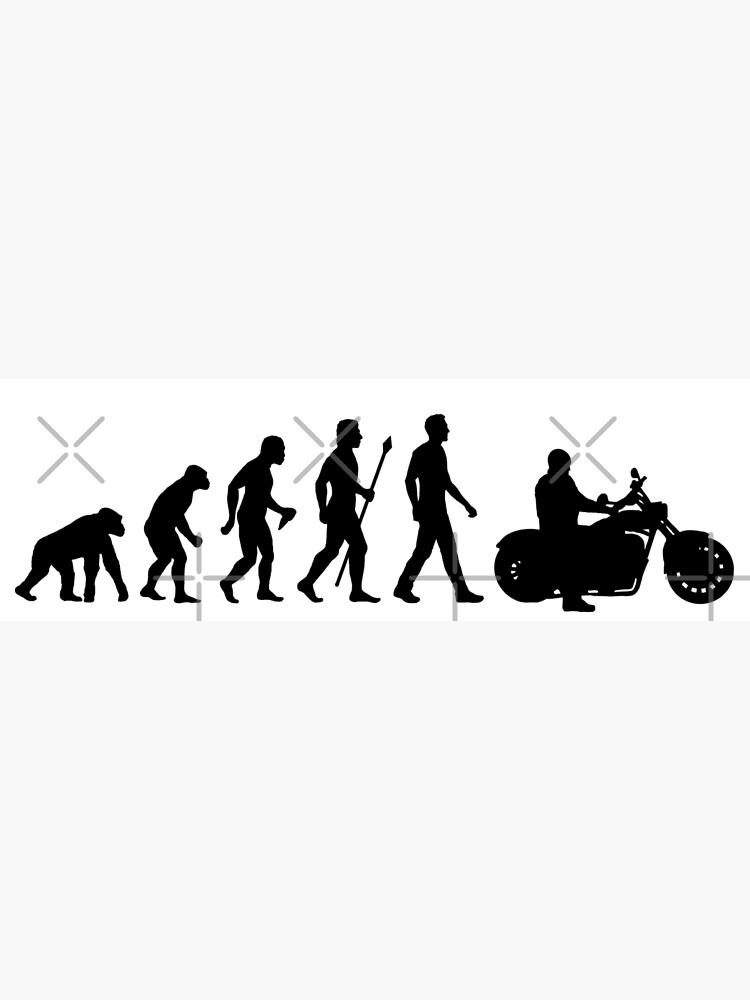"Evolution of Man Motorcycle" Poster by BeyondEvolved | Redbubble