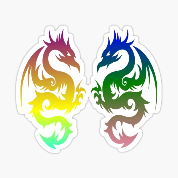 "Dragon Meets Dragon" Sticker by SafariCreativeD | Redbubble