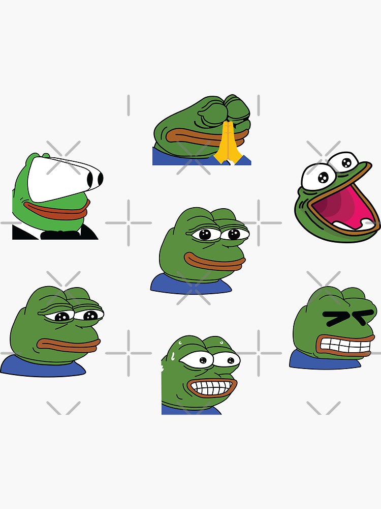 "Pepe Twitch Emotes Pack 3" Sticker for Sale by OldDannyBrown | Redbubble