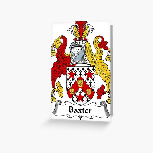 "Baxter Coat of Arms / Baxter Family Crest" Greeting Card for Sale by ...