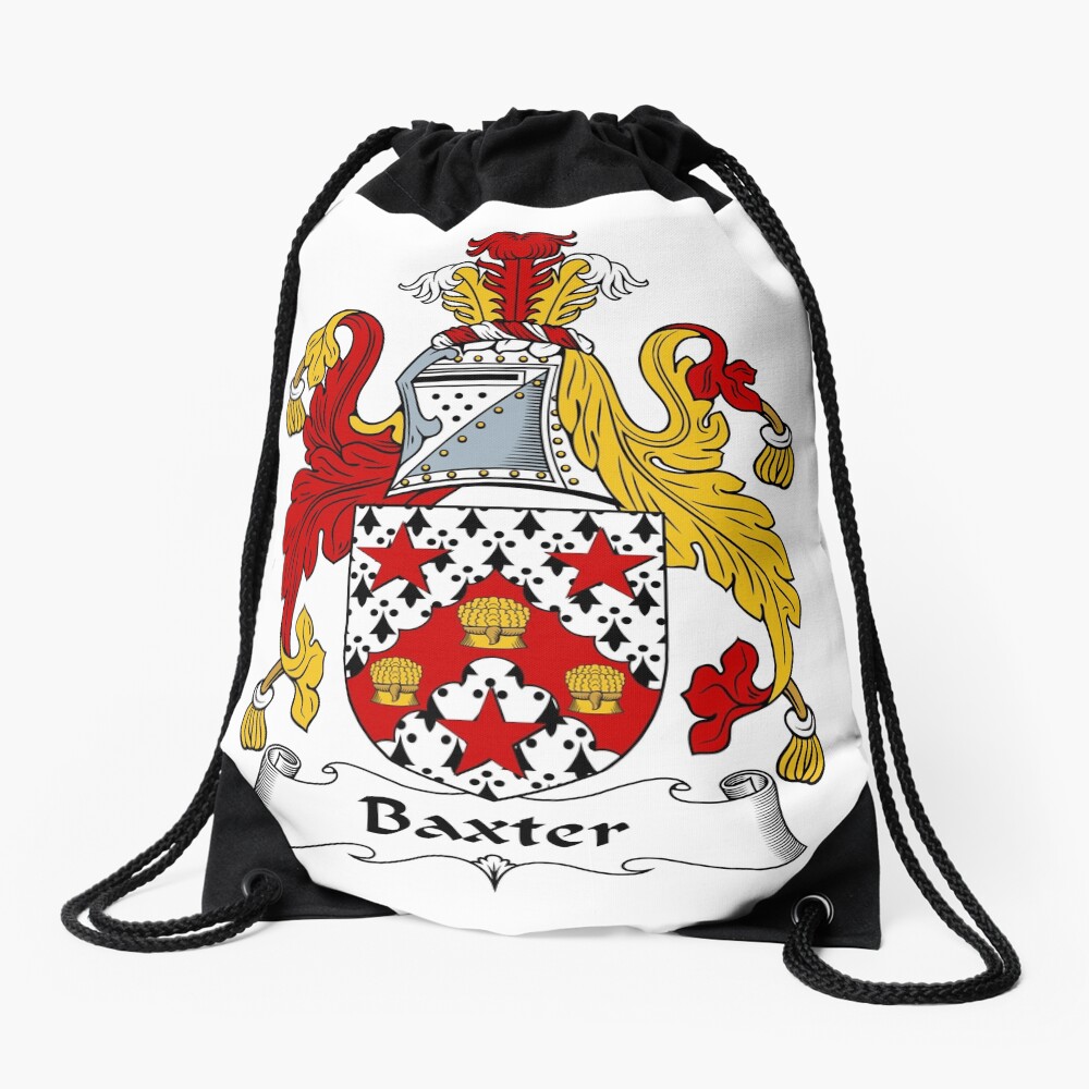"Baxter Coat of Arms / Baxter Family Crest" Drawstring Bag for Sale by ...